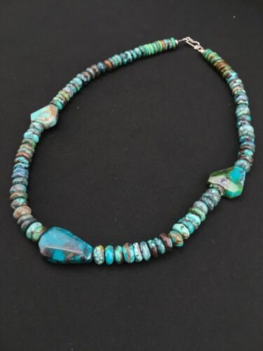 Navajo Native American Turquoise Nugget Sterling Silver Bead - Etsy