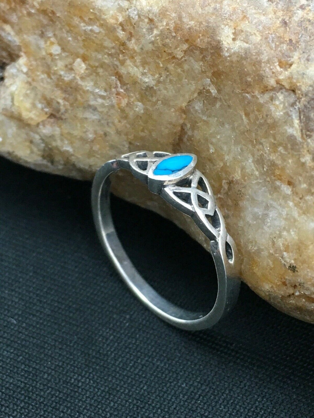 Native American Navajo Blue Turquoise Sterling Silver Ring Size 7 - Etsy