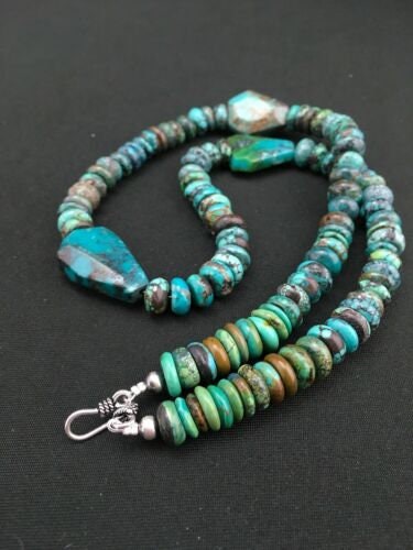 Navajo Native American Turquoise Nugget Sterling Silver Bead - Etsy