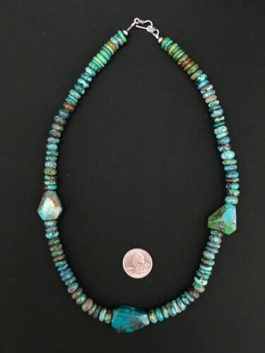 Navajo Native American Turquoise Nugget Sterling Silver Bead - Etsy