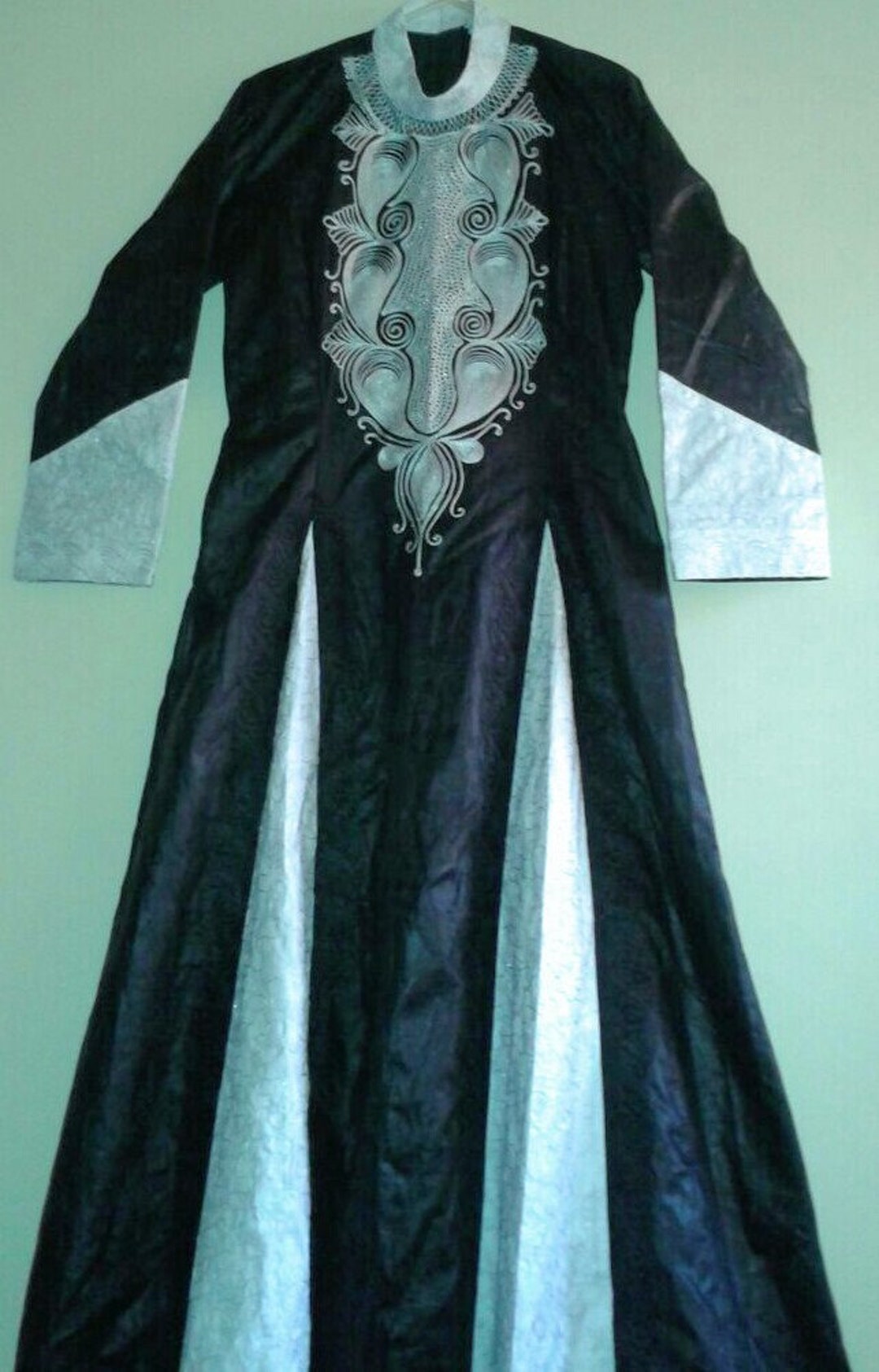 Black and White Couture Clergy Robe, Gown With Lap Cloth or Scarf - Etsy