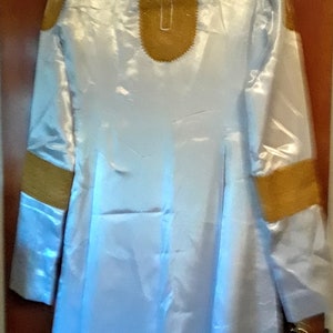 White Satin Robe With Gold Rhinestones and Embroidery - Etsy