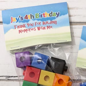 Personalized Building Block Birthday Party Favors: Custom Thank You ...