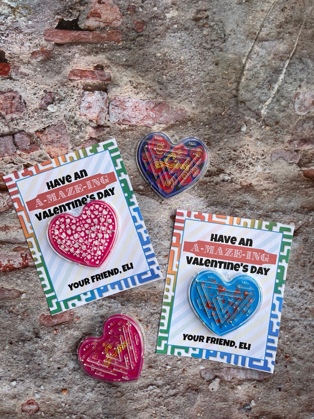 Mazes Included 12 Personalized Valentine's Day Maze Classroom Gift Custom Sticker Labels Custom ...