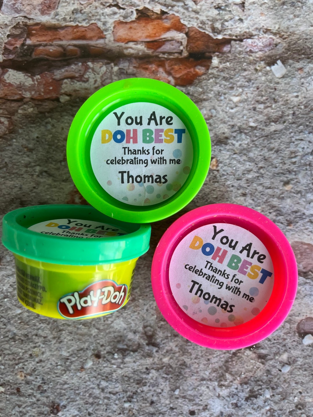 Birthday Party Favor Play-doh Included 12 Personalized Birthday ...
