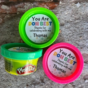 Birthday Party Favor Play-doh Included 12 Personalized Birthday ...