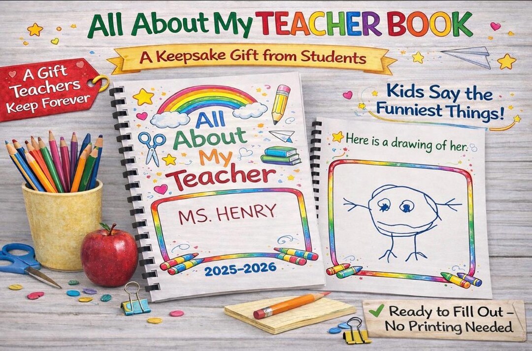 All About My Teacher Book | Personalized Teacher Appreciation Gift From ...