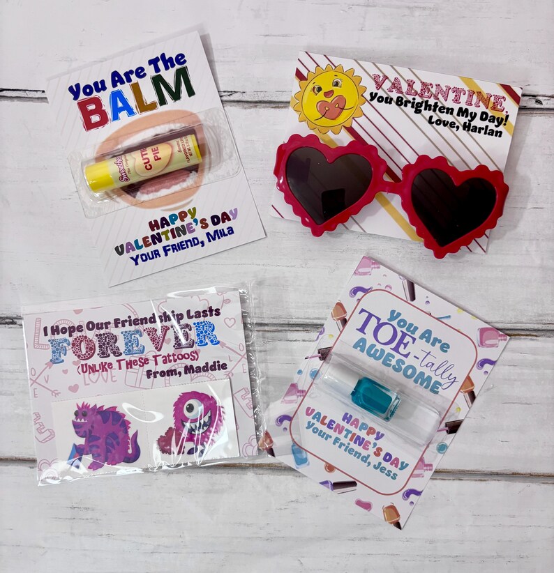 Valentine Chapstick Classroom Favors | Personalized Lip Balm Cards ...