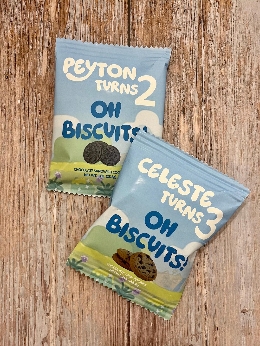 12 Blue Party Favor Oh Biscuit Favor Assembled or Empty Bags Option at ...