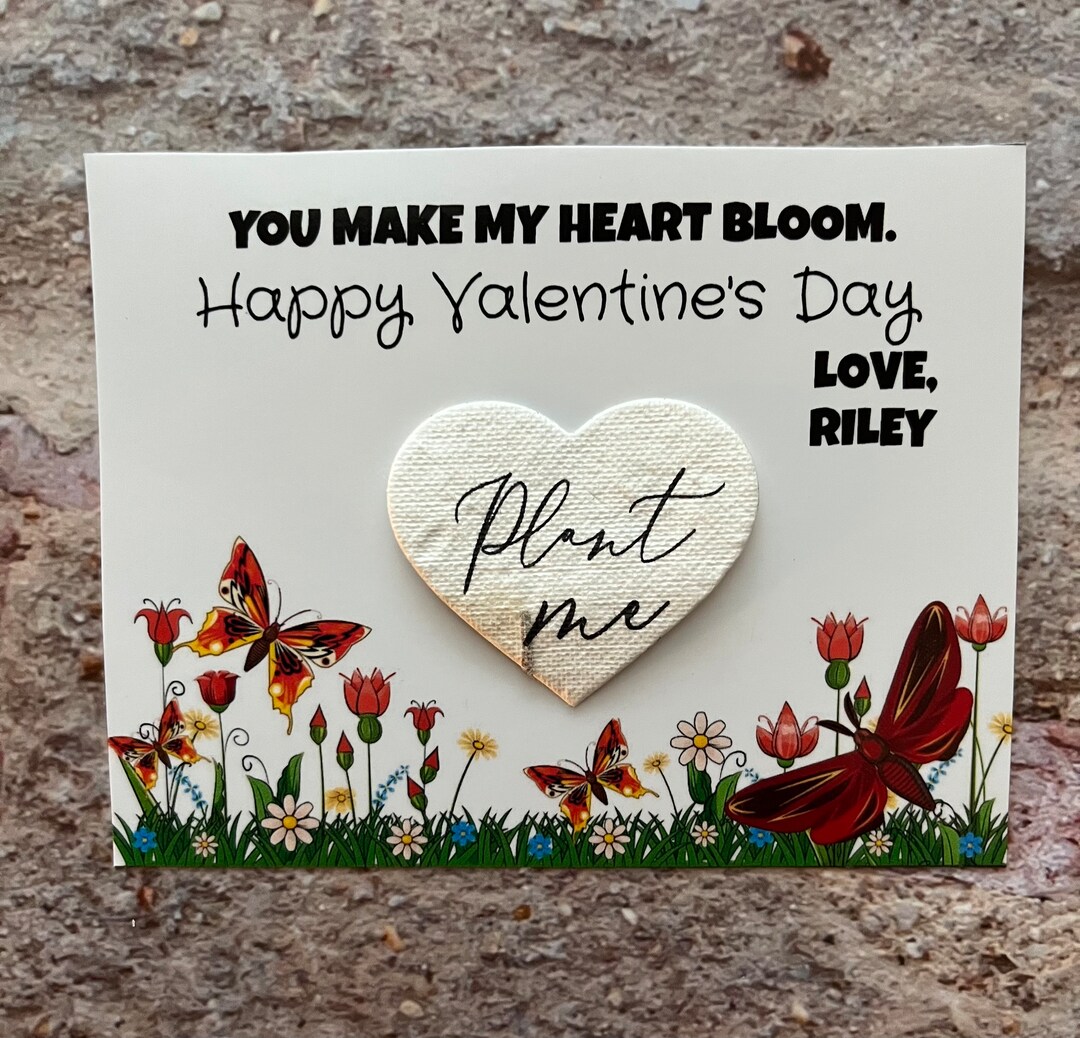 Seeds Included Personalized Valentine's Day Plant Classroom Flower Gift ...