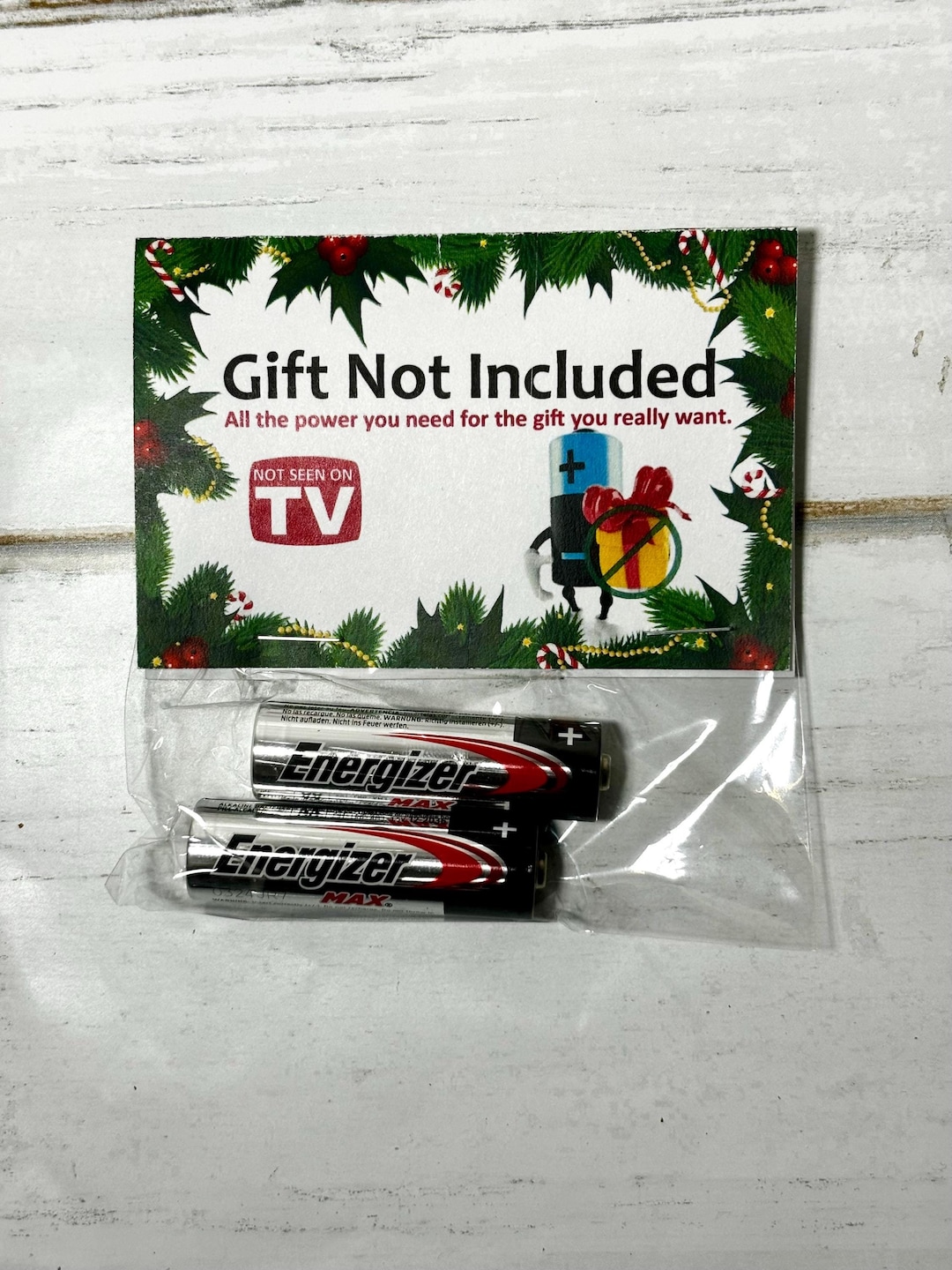 12 Batteries Gift Not Included Father’s Day Gag Gift Personalized Party ...