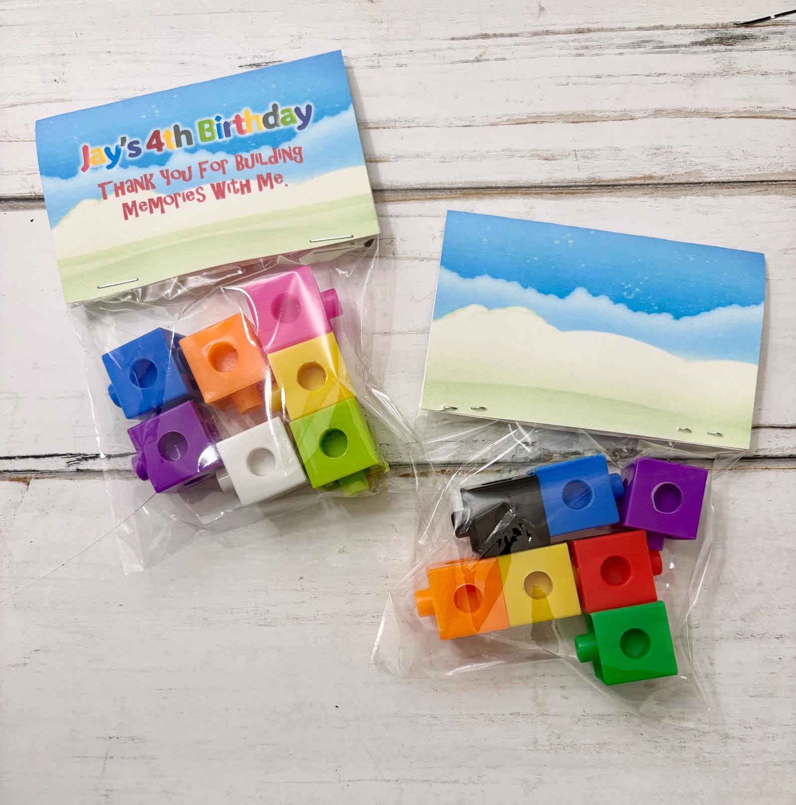 Personalized Building Block Birthday Party Favors: Custom Thank You ...