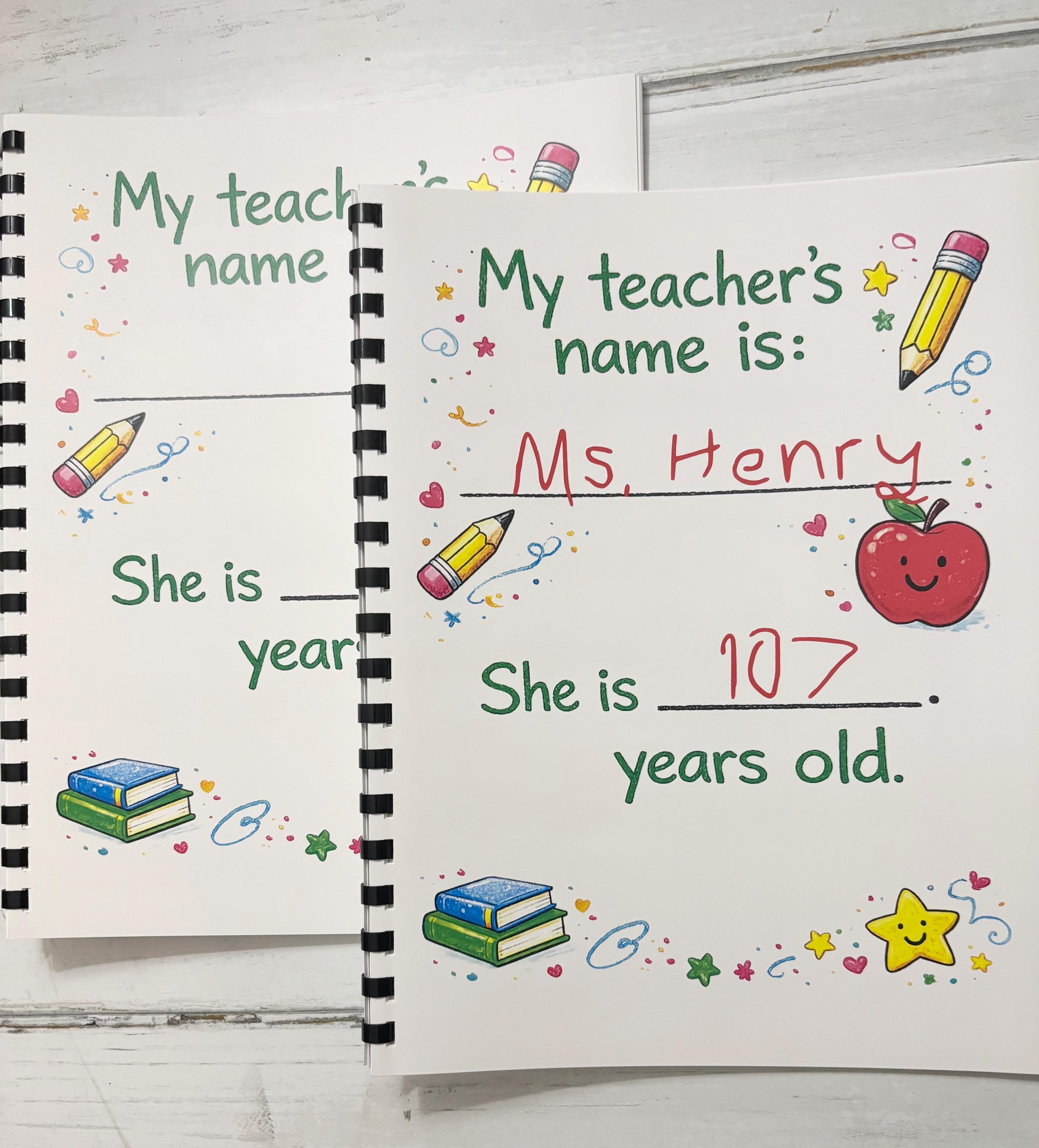 All About My Teacher Book | Personalized Teacher Appreciation Gift From ...