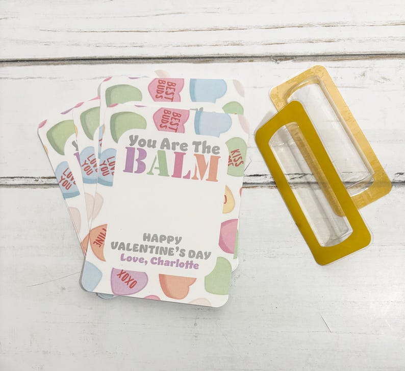 Valentine Chapstick Classroom Favors | Personalized Lip Balm Cards ...