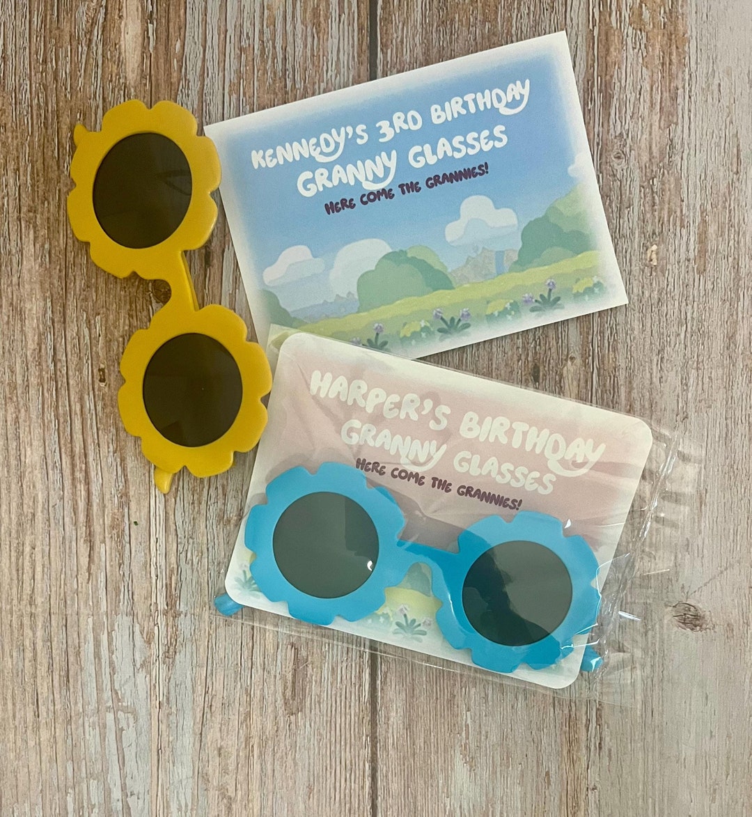 12 Blue Party Favor Granny Glasses Assembled, Cards Only, or Signage ...
