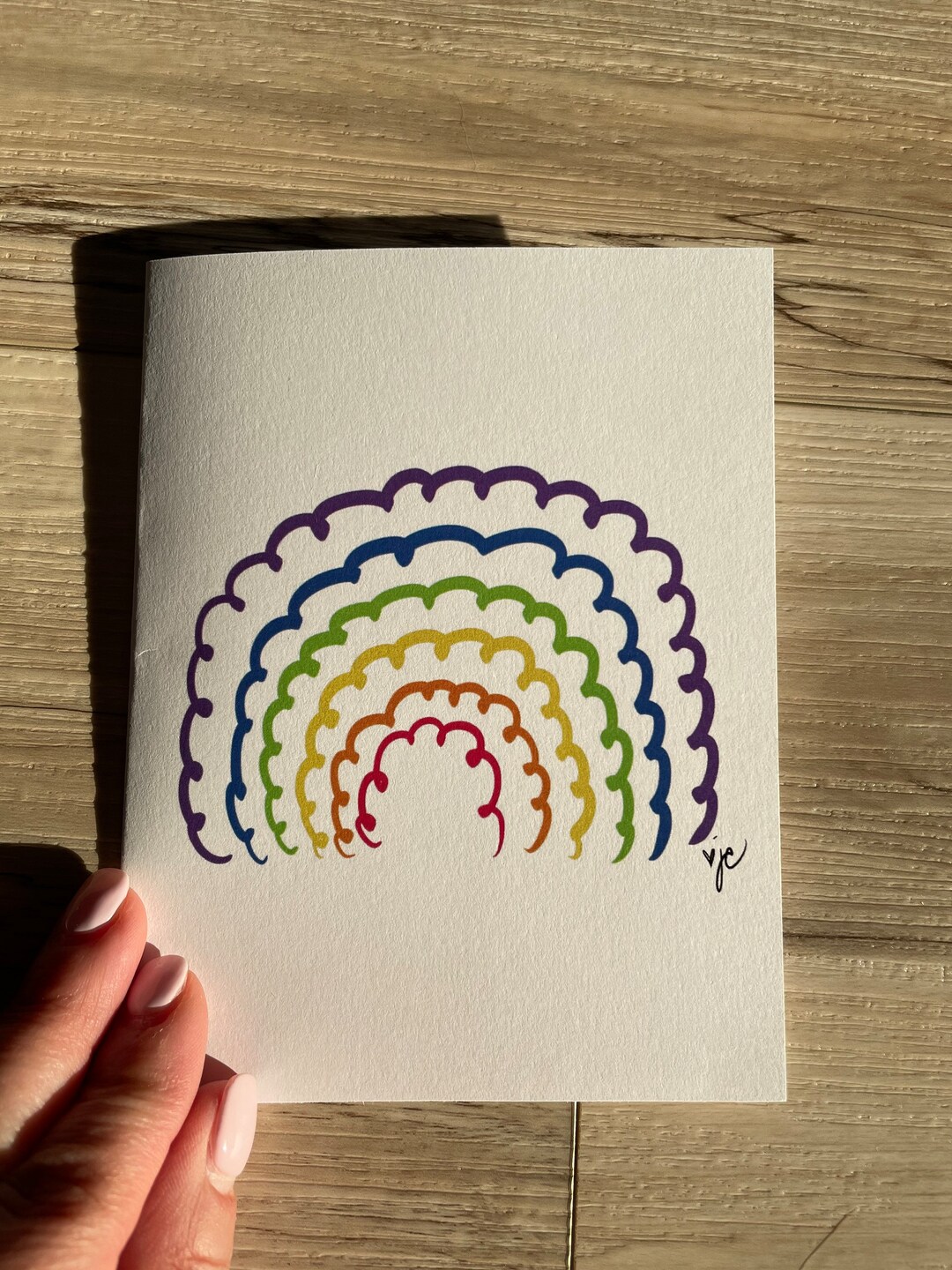 Squiggle Rainbow Cards blank Inside Set of 4 Greeting - Etsy