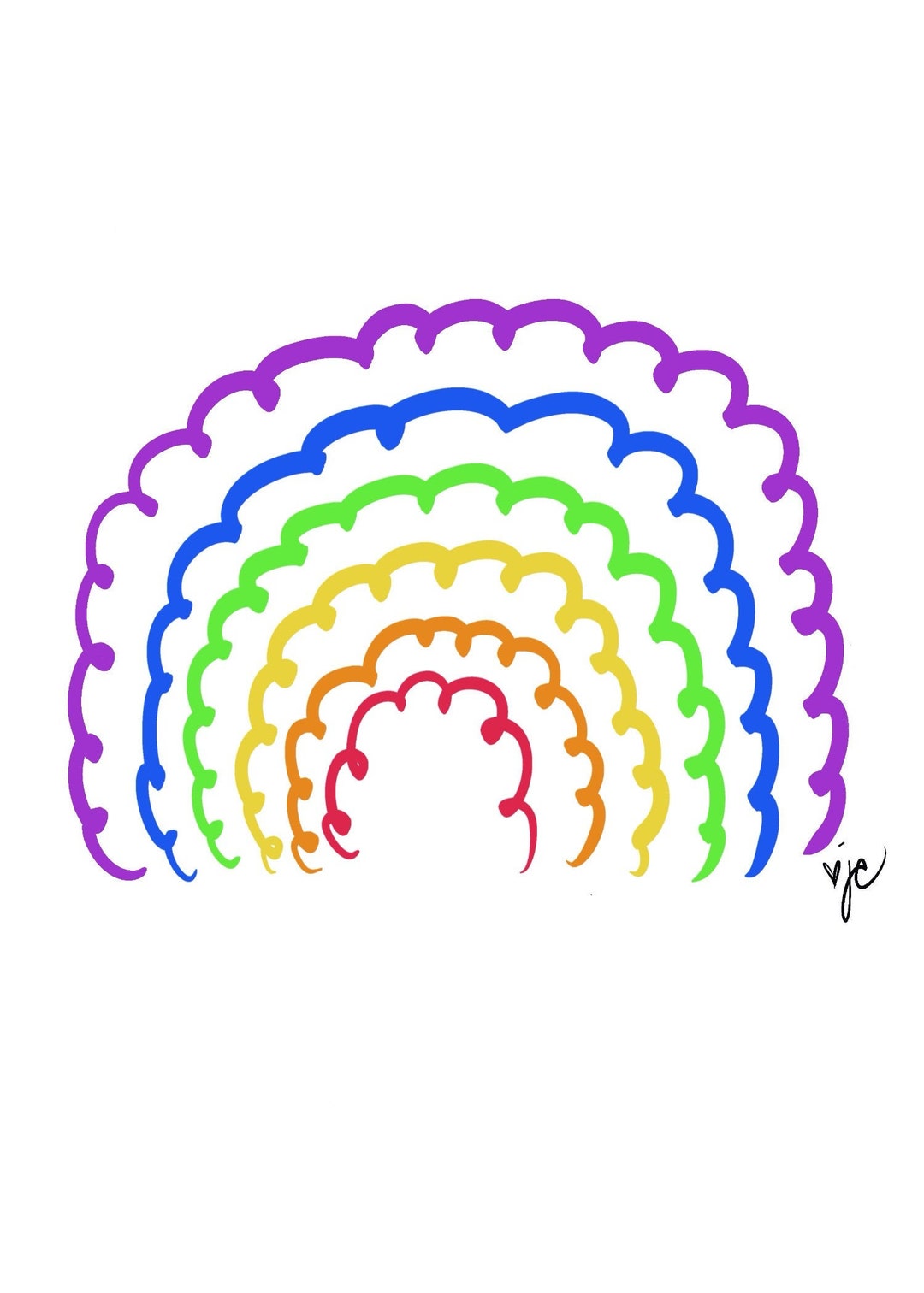 Squiggle Rainbow | Hand Drawn Print Home Decor - Etsy