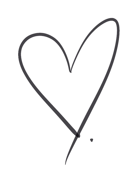 Heart. Black & White Greeting Card - Etsy