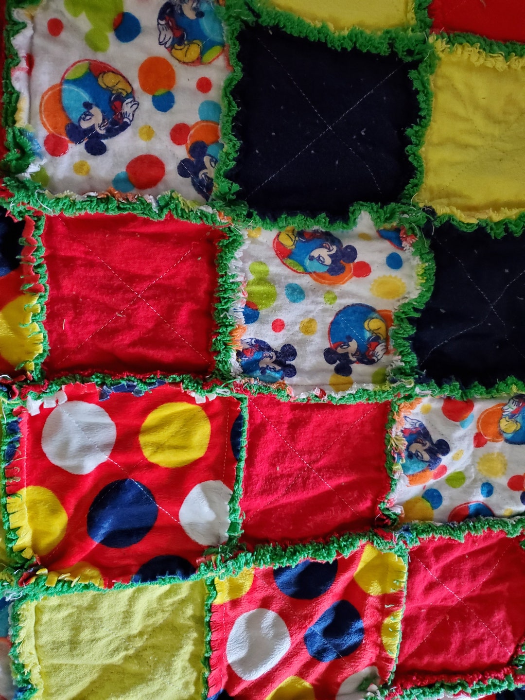 Mickey Mouse Rag Quilt - Etsy