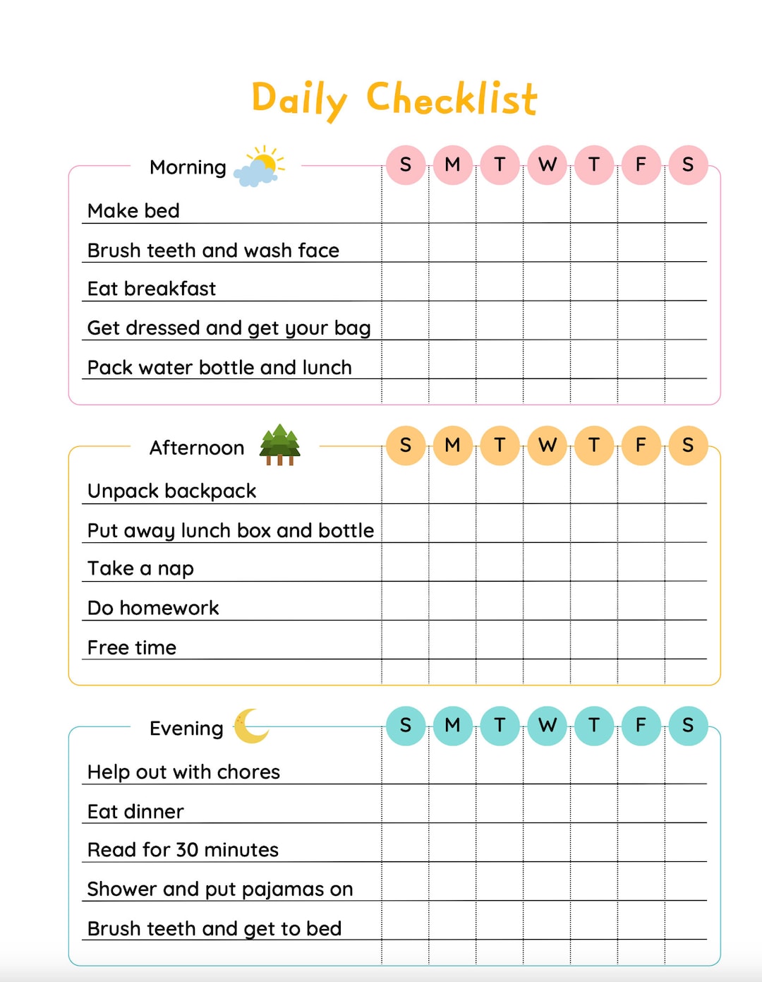 Project Planner for Kids Printables, Daily Reflections, Mood Tracker ...