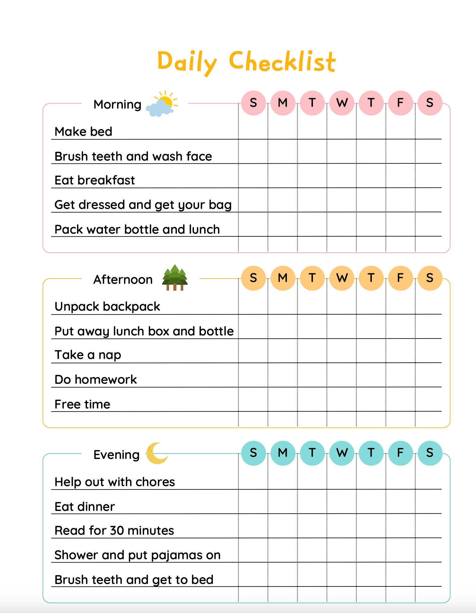 Project Planner for Kids Printables, Daily Reflections, Mood Tracker ...