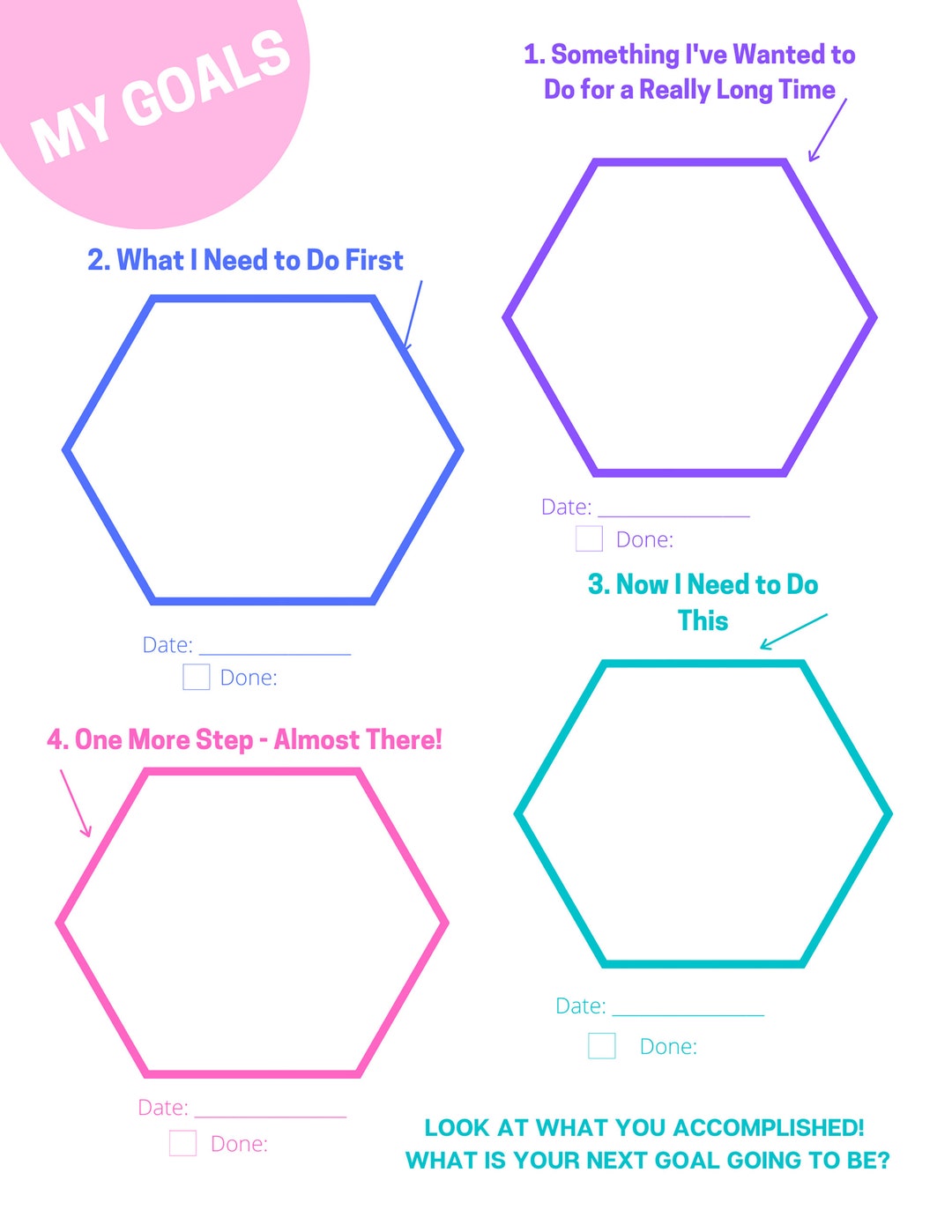 Goals for Teens Printables, Daily Reflections, Mood Tracker, Goal ...