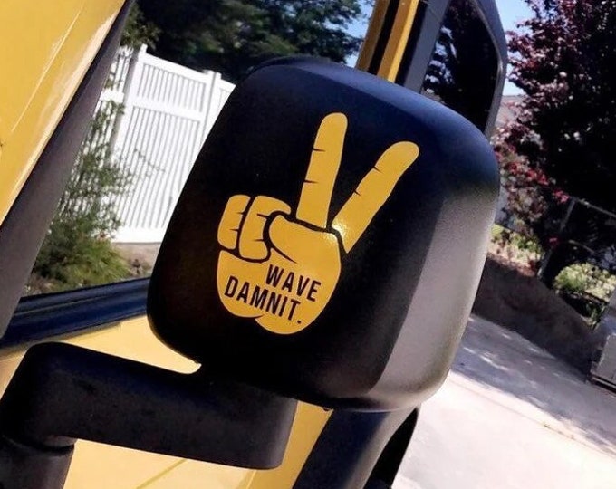 Set of 2 Hand Wave Double Palm Tree Peace Wave Decals for Jeep Side ...