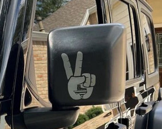 Hand "wave Dammit!" Wave Peace Wave Decal for Jeep Side Mirrors- Wave ...