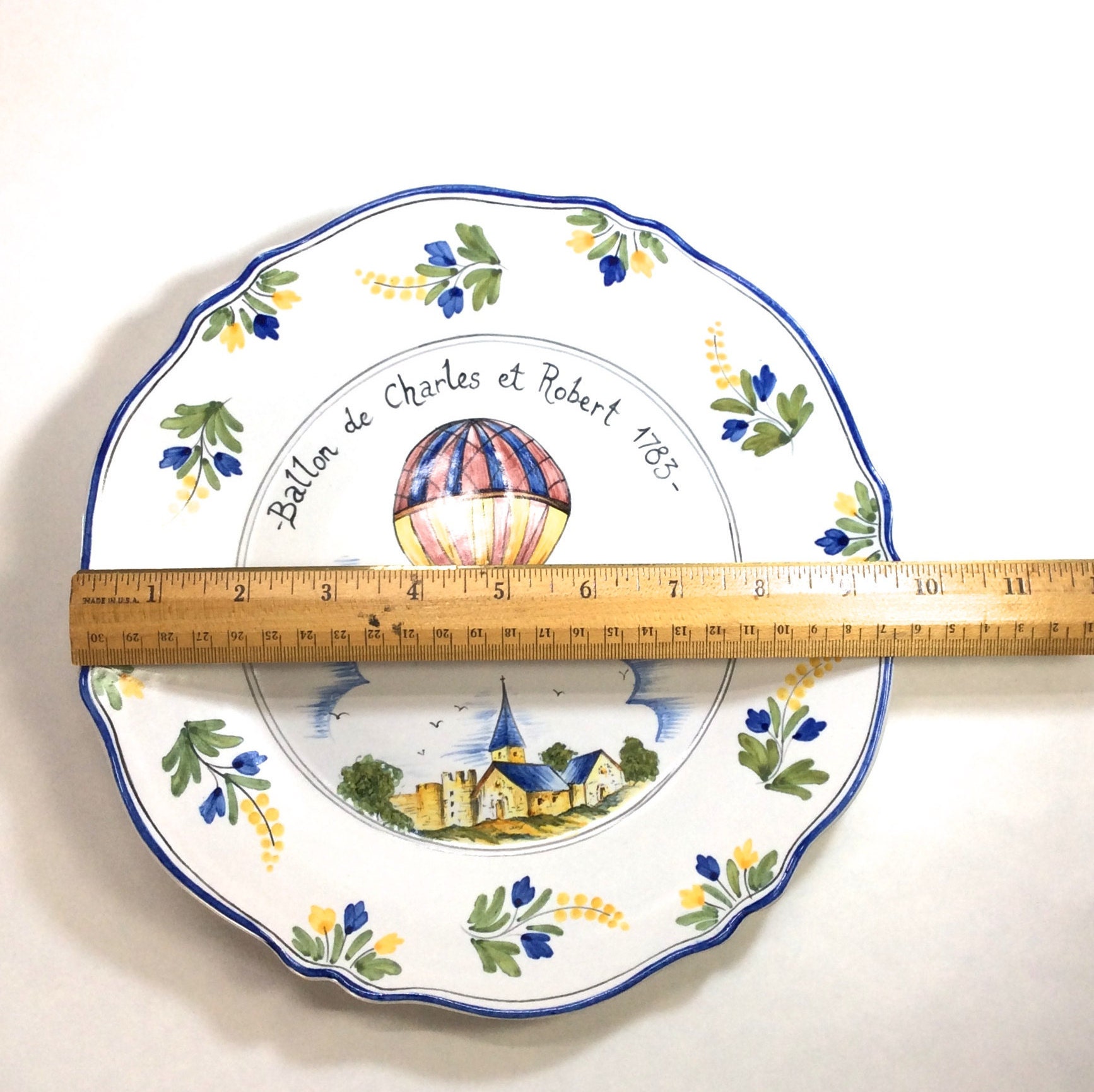 Plate, Hot Air Balloon, Faïencerie Dart De Malicorne Pottery Quimper ...