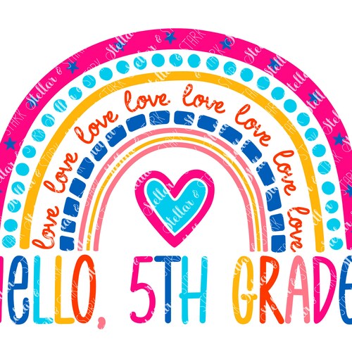 Hello 5th Grade Svg 5th Grade SVG Back to School Svg Fifth - Etsy