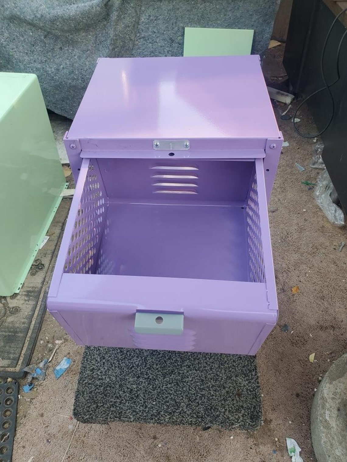 Vintage Steel Side Table Locker Nightstand - Etsy