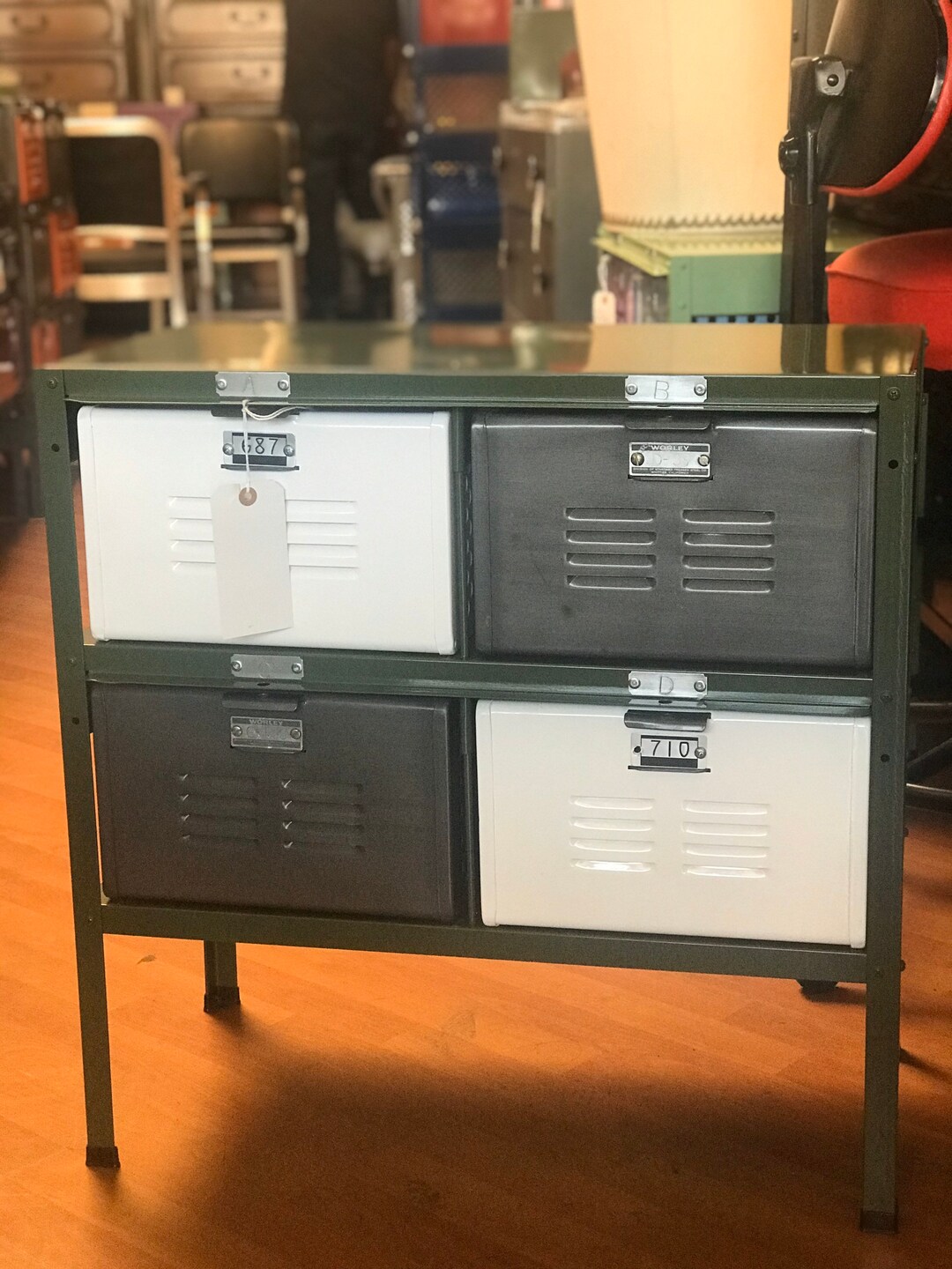 Vintage Steel Baskets- Army Green Frame - Etsy