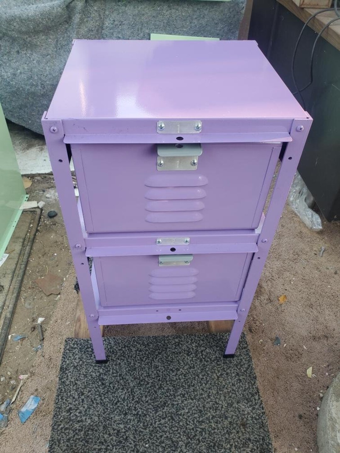 Vintage Steel Side Table - Locker Nightstand - Etsy