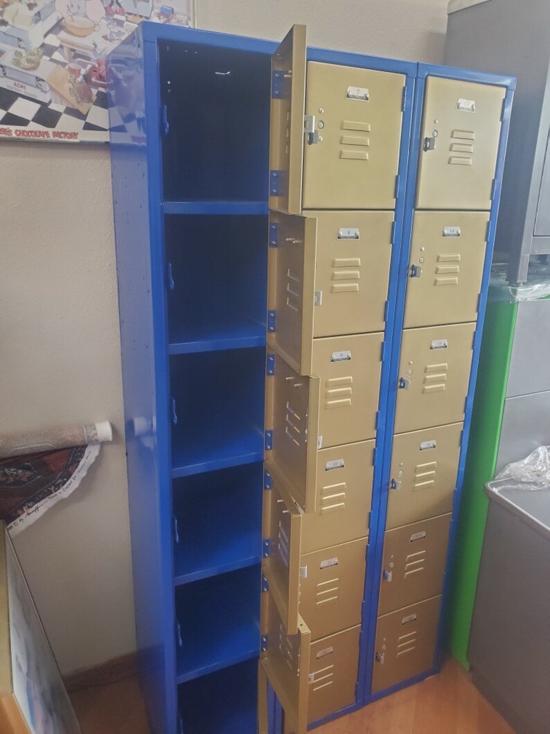 Blue and Gold Unit Locker- Wall Storage Gym Locker - Etsy