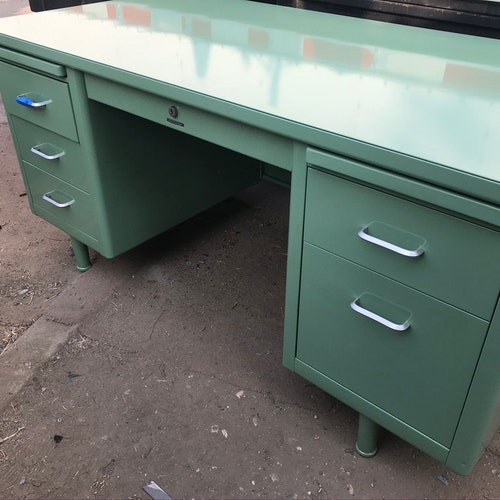 Vintage Steel Tanker Desk Restored in Any Color You Like - Etsy