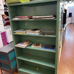 Tall Bookcase Refinished in Mint - Etsy