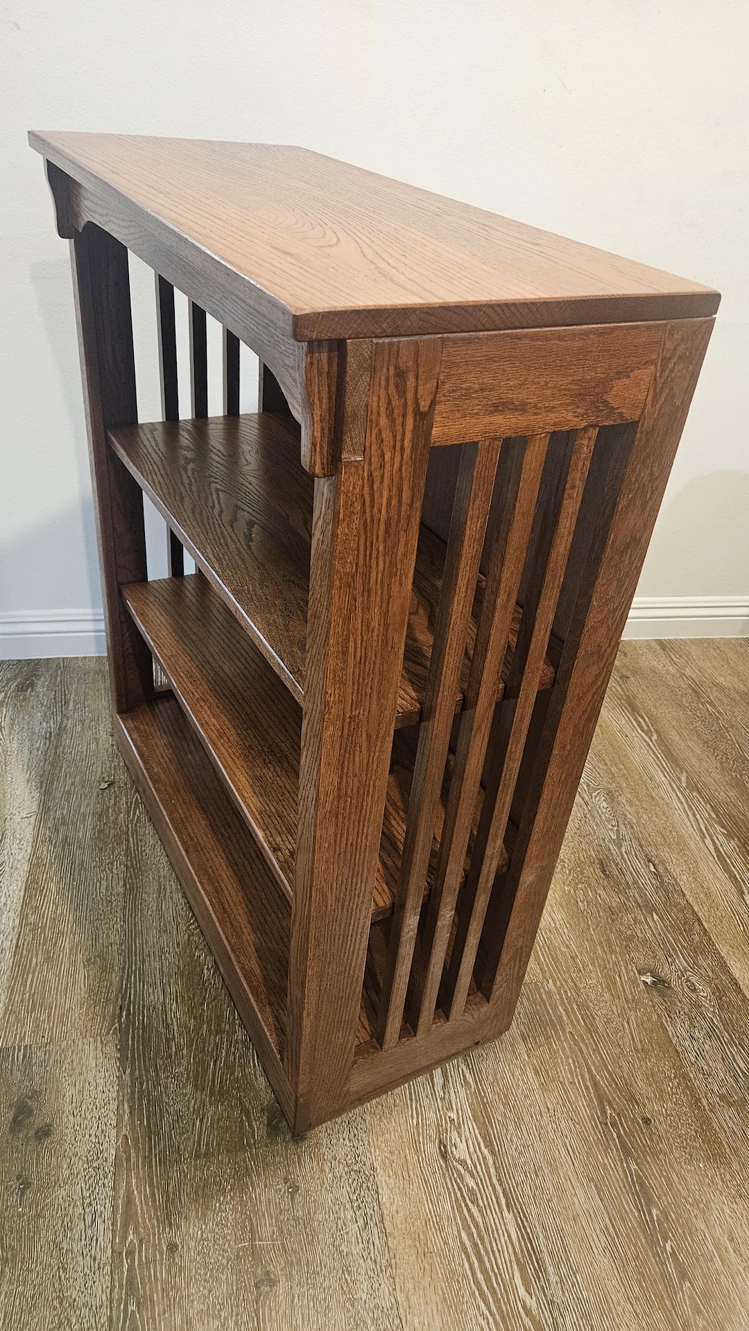 Bookcase Oak Wood Mission Spindle Color Cherry - Etsy