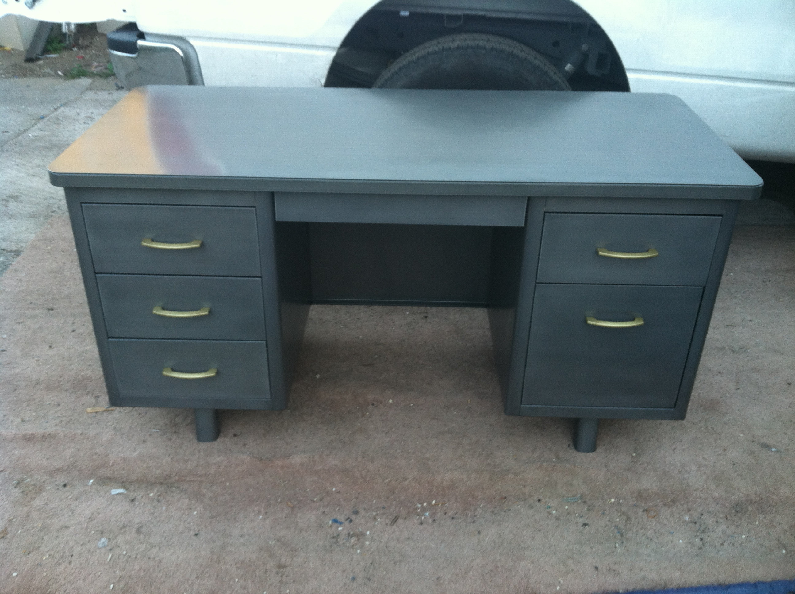 Vintage Steel Tanker Desk Refurbished in Any Color | Etsy