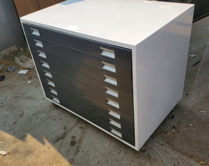 Flat File Tall Medium Size Flat File With Eight Drawers - Etsy