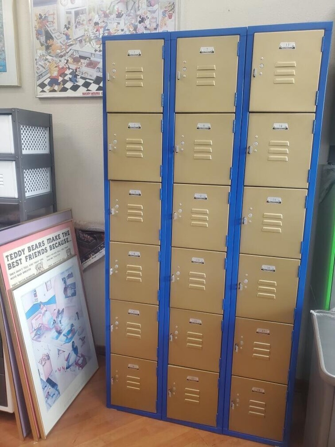 Blue and Gold Unit Locker- Wall Storage Gym Locker - Etsy