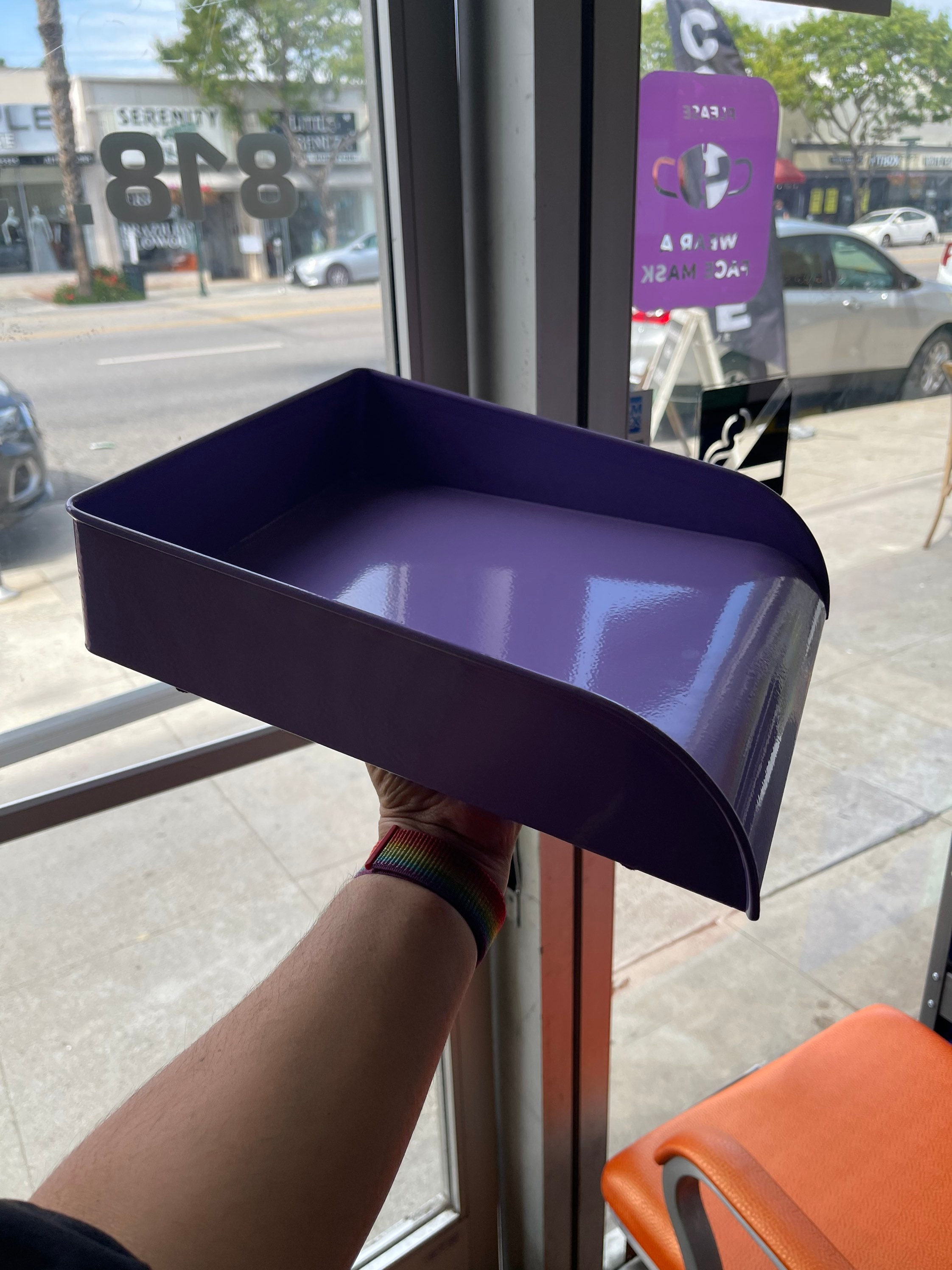 Vintage Steel Paper Tray Powder Coated in Purple - Etsy