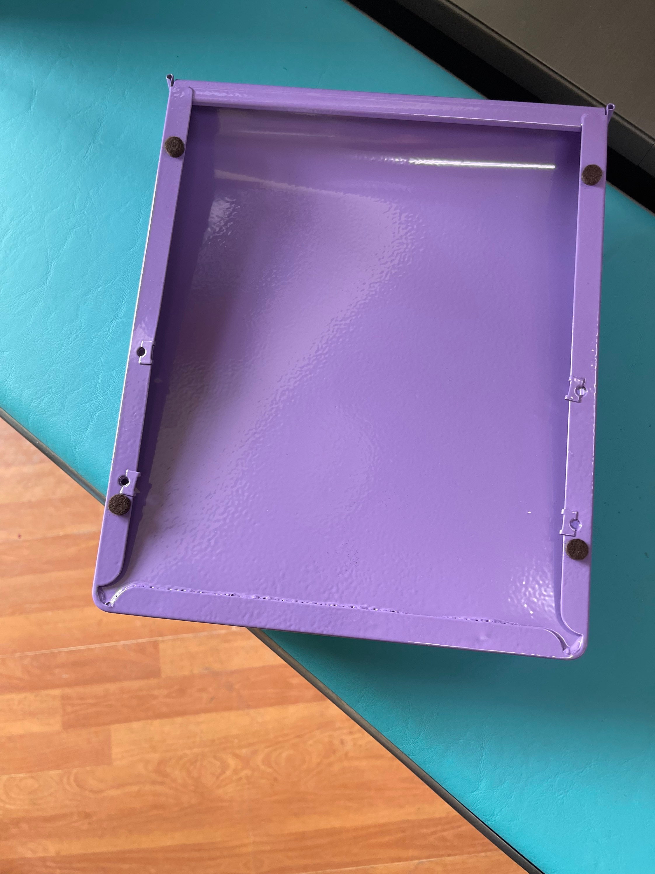 Vintage Steel Paper Tray Powder Coated in Purple - Etsy