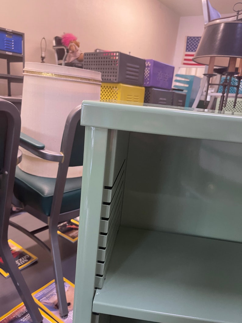 Tall Bookcase Refinished in Mint - Etsy