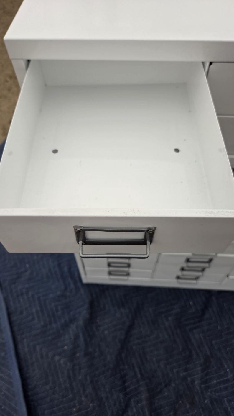 Vintage Steel Index Cards Cabinet Refurbished in White Powder Coated - Etsy