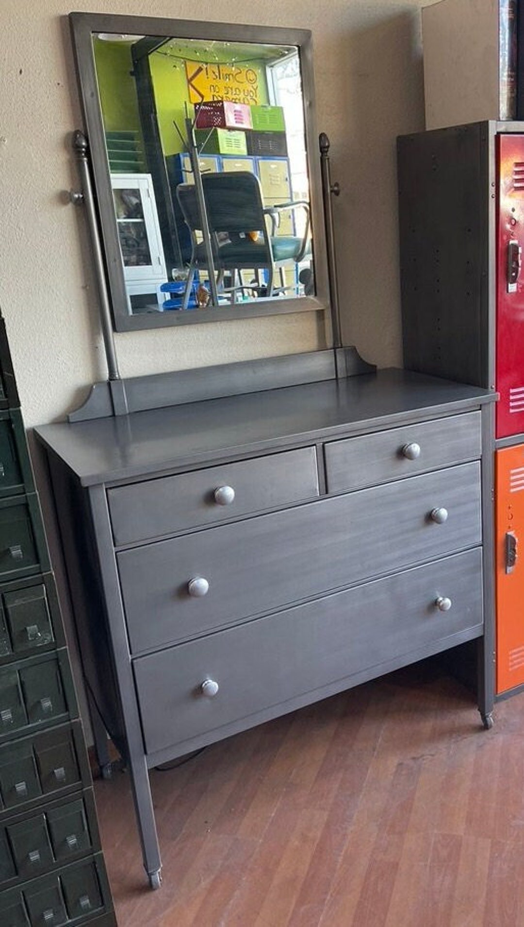 Simmons Metal Vanity Dresser With Mirror - Refinished - Etsy