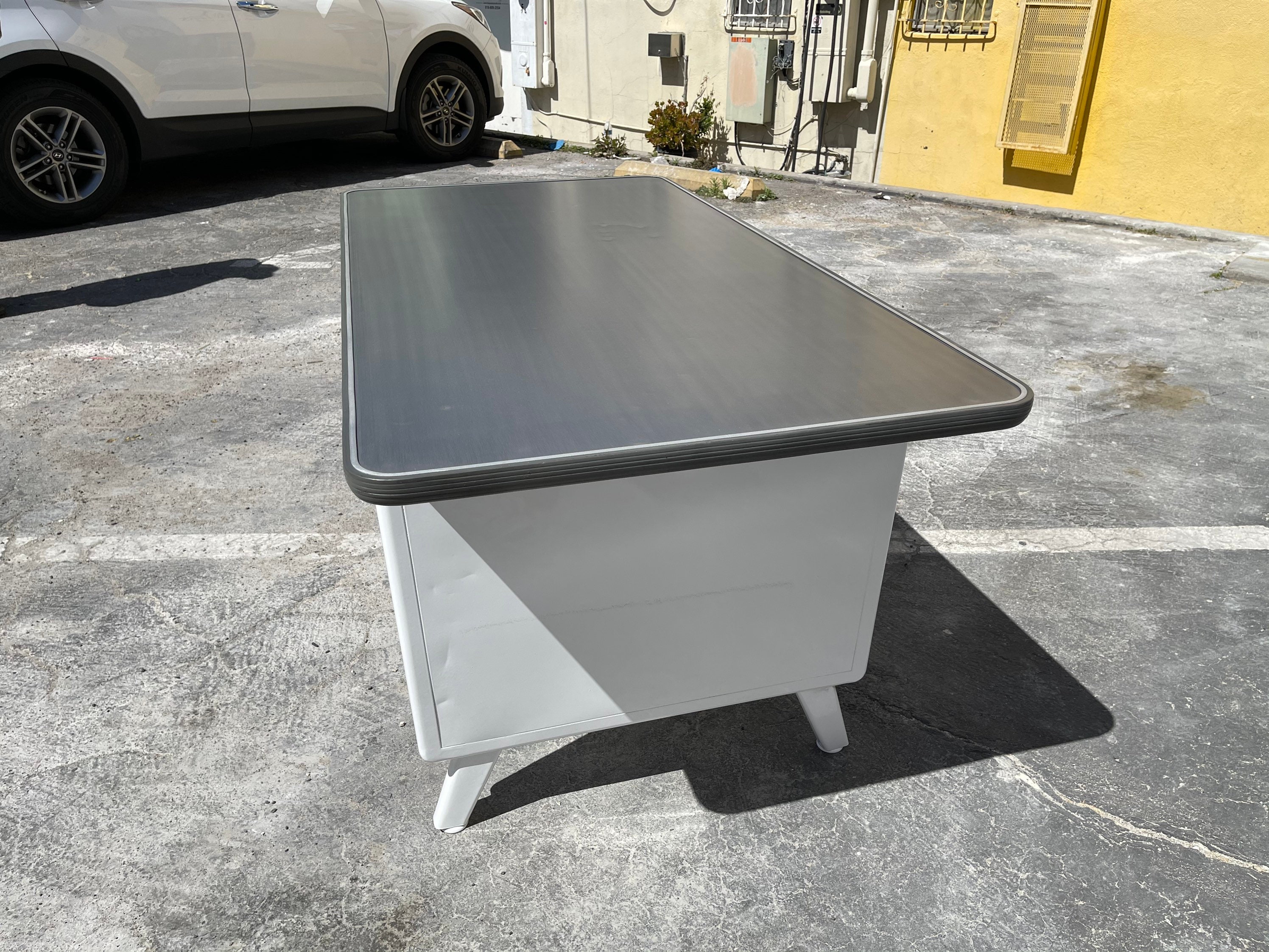Allsteel Panel Leg Table - Made to Order -work Table With Center Drawer ...
