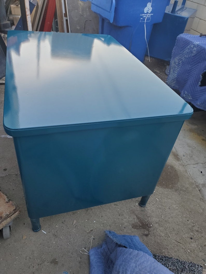 Vintage Steel Tanker Desk Single Pedestal - Etsy