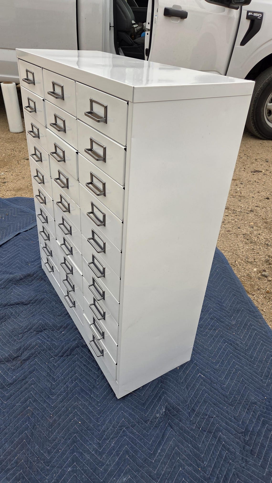 Vintage Steel Index Cards Cabinet Refurbished in White Powder Coated - Etsy