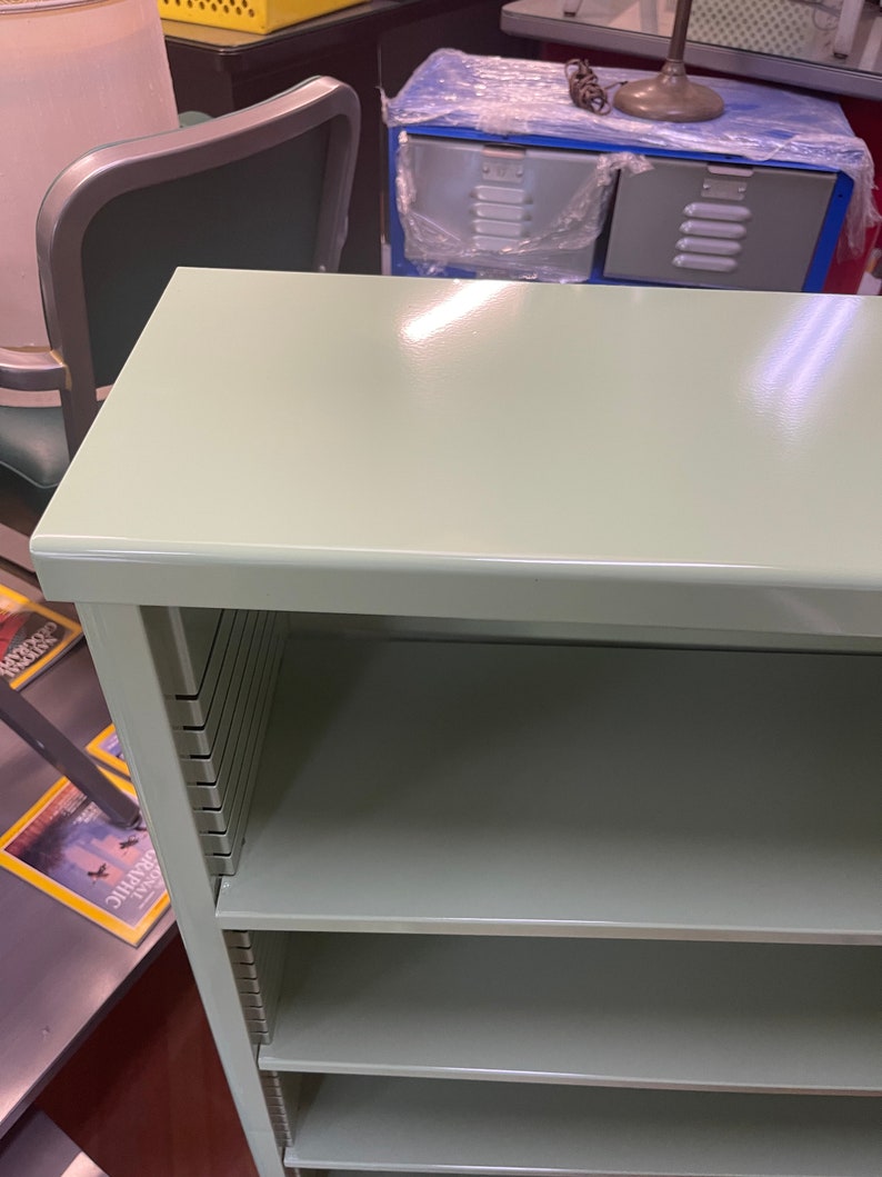 Tall Bookcase Refinished in Mint - Etsy