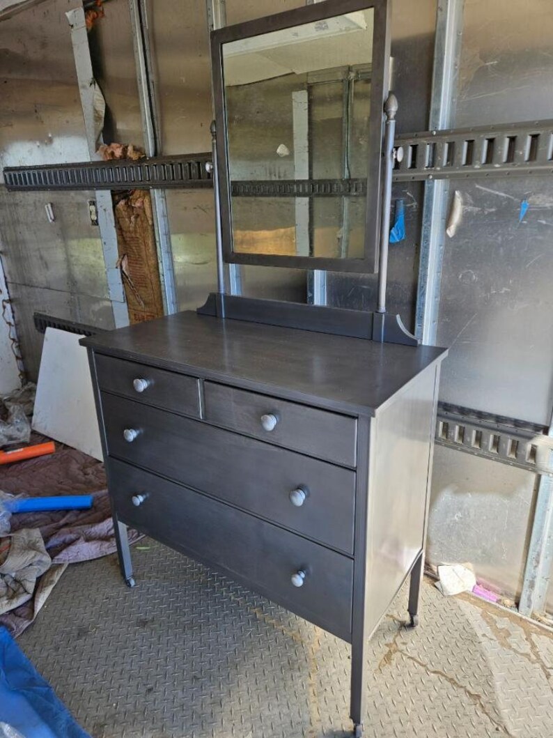 Simmons Metal Vanity Dresser With Mirror - Refinished - Etsy